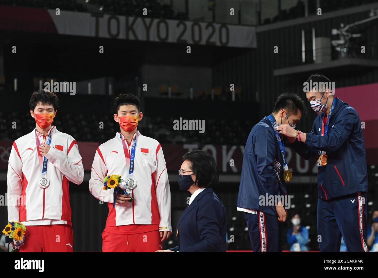 Tokyo, Japan. 31st July, 2021. Li Junhui (1st, R) /Liu Yuchen (2nd, R ...