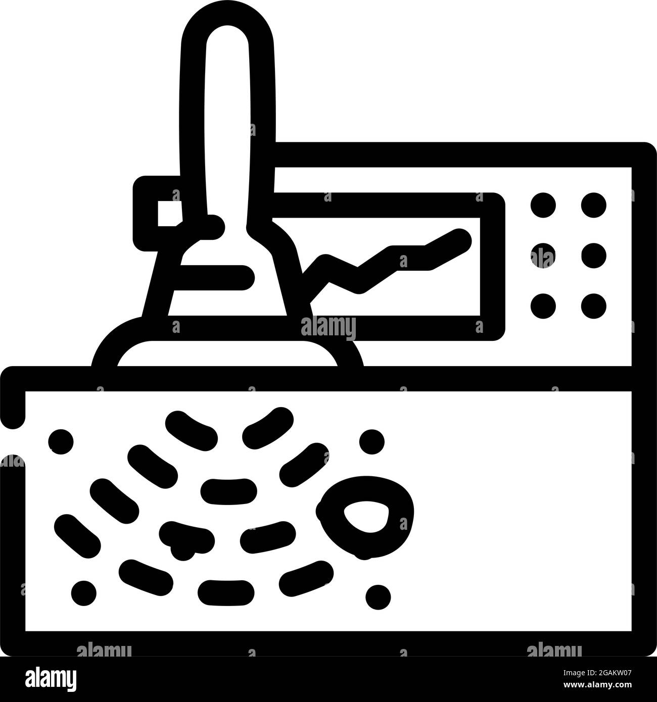 high frequency ultrasound line icon vector illustration Stock Vector ...