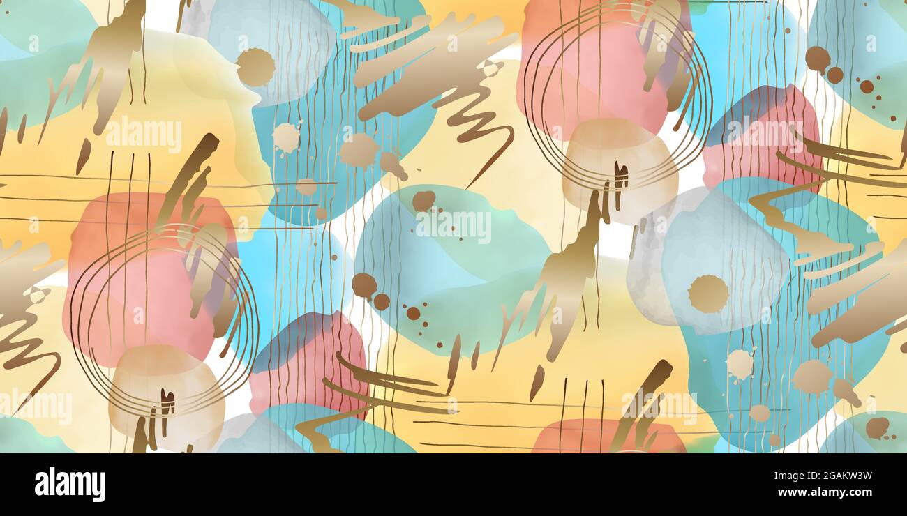 Trendy set of colorful minimalistic abstract hand painted illustrations ...