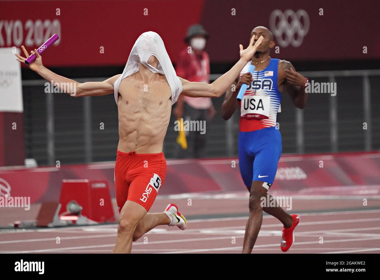 Tokyo, Japan. 31st July, 2021. Jakub Krzewina of Poland celebrates as ...