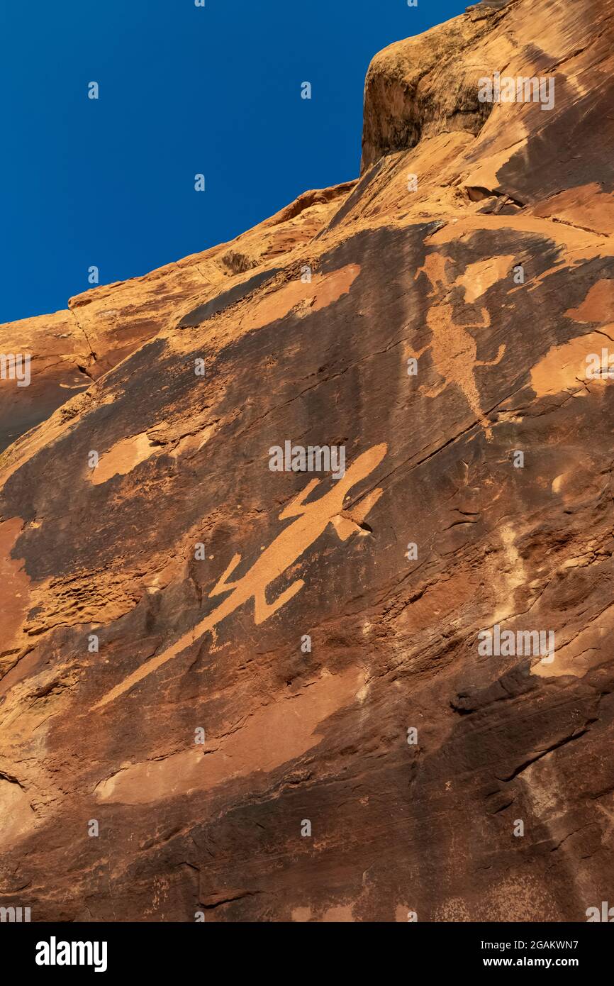 Lizard petroglyph panel at Cub Creek created by the Fremont People ...
