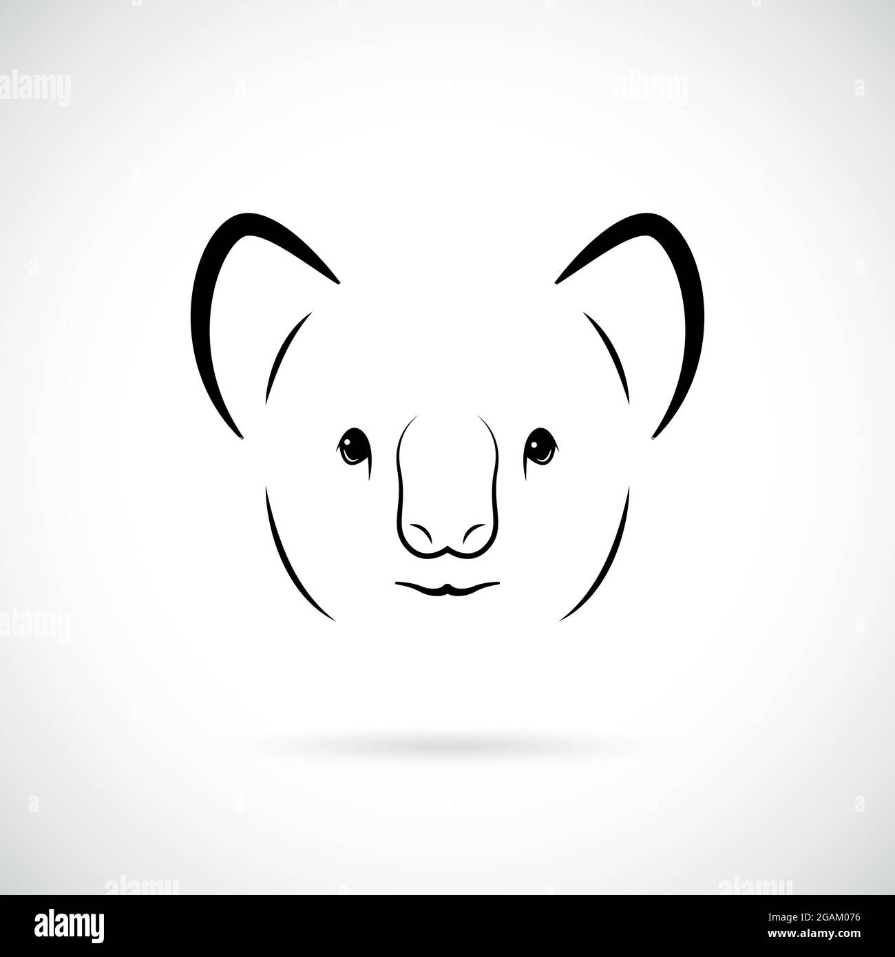 Portrait of cute Koala Bear. Line art animal icon. Vector illustration ...
