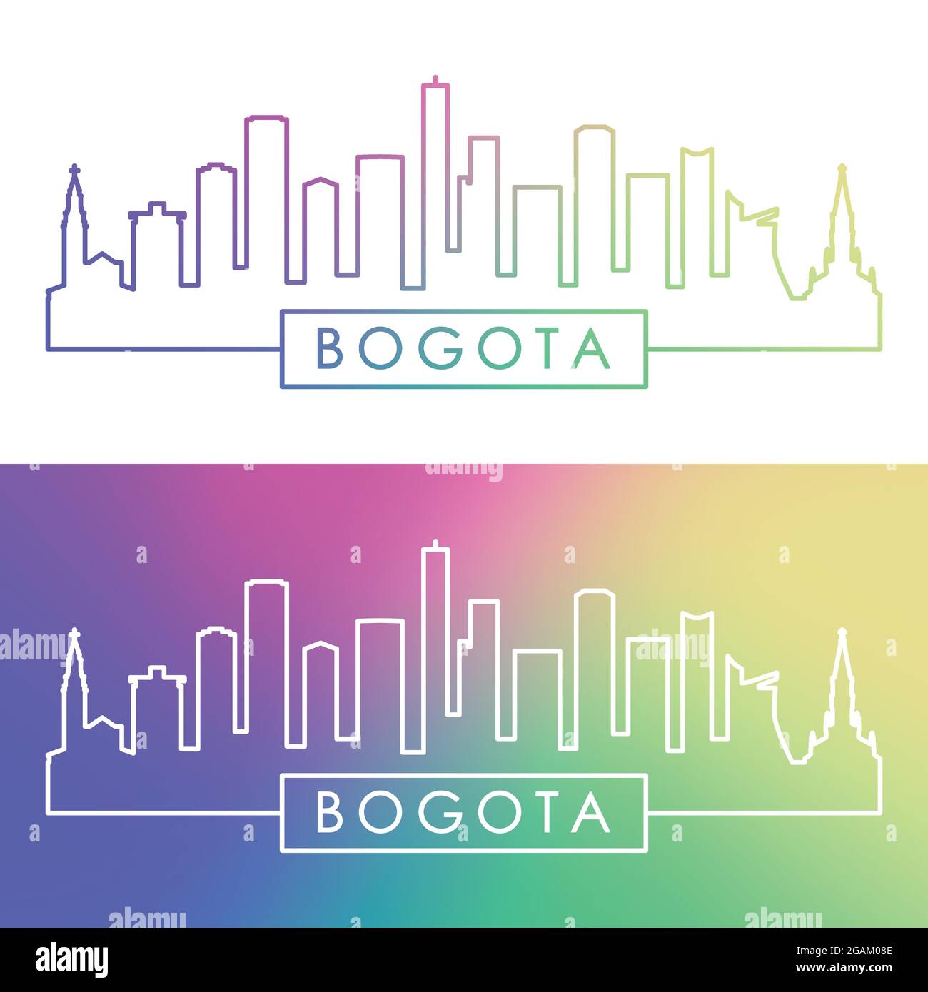 Bogota skyline. Colorful linear style. Editable vector file Stock ...