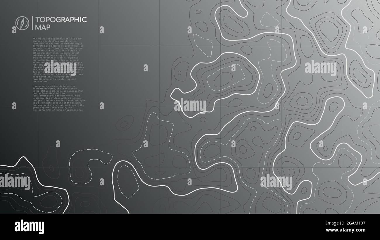 Topographic line map. Abstract topographic map banner with copy space ...