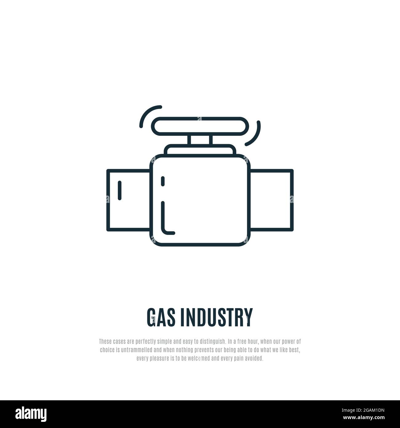 Gas Valve Icon. Gas Industry sign. Line art style. Vector illustration ...