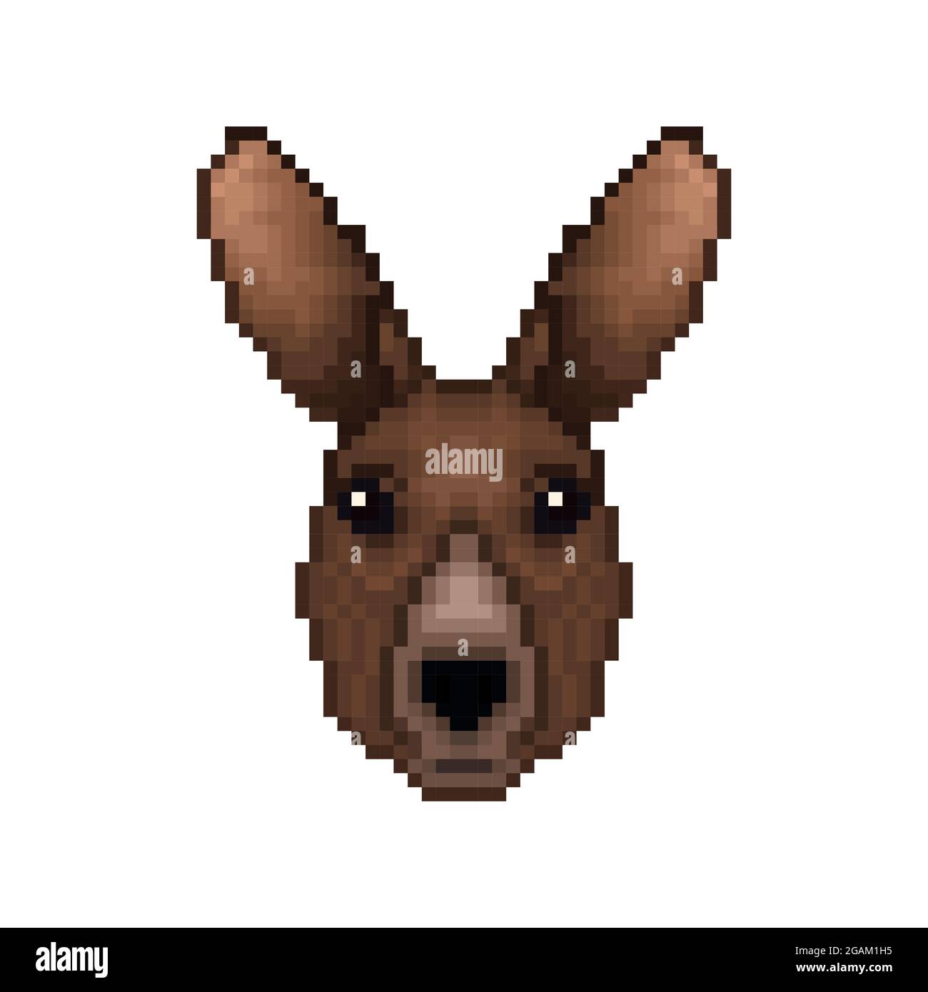 Cartoon pixelated Kangaroo icon. Pixel design. Vector illustration ...