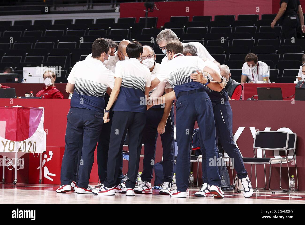 French Staff during the Olympic Games Tokyo 2020, France-Nigeria on ...
