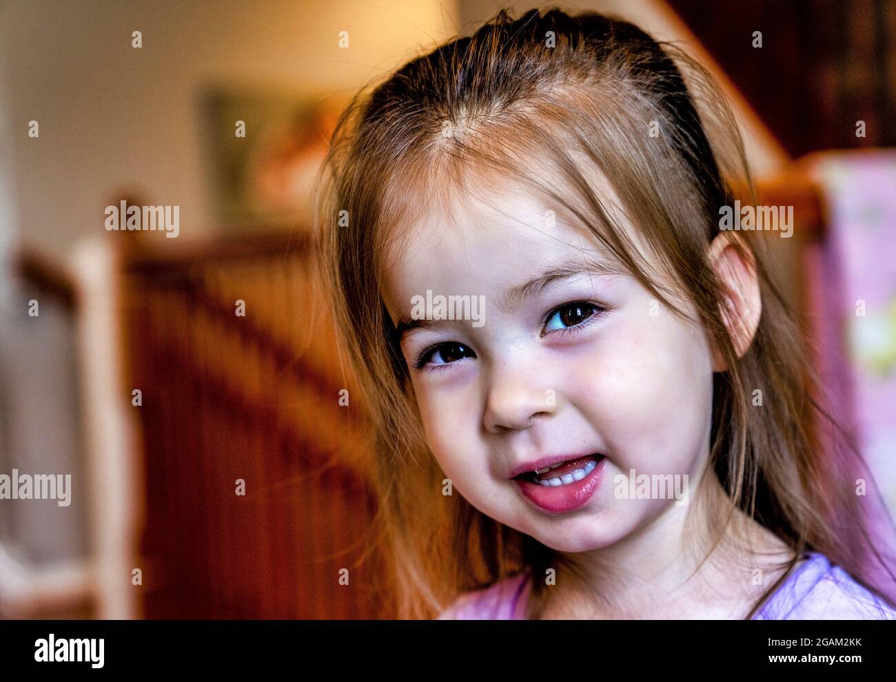 A cute two-year old puts looks at the camera Stock Photo - Alamy