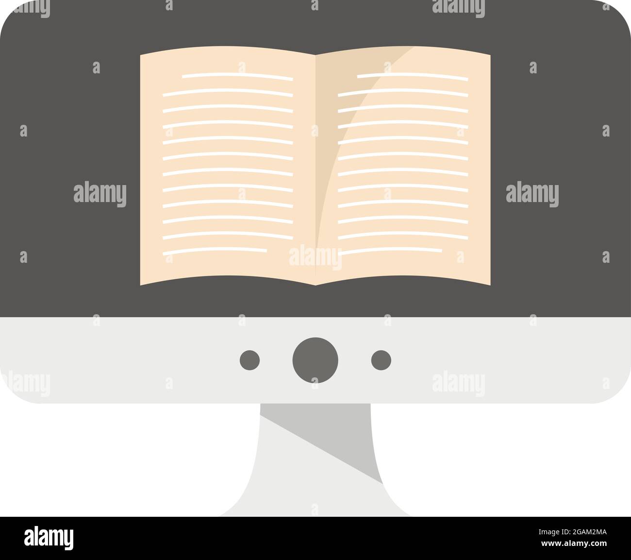 Computer ebook icon. Flat illustration of computer ebook vector icon ...