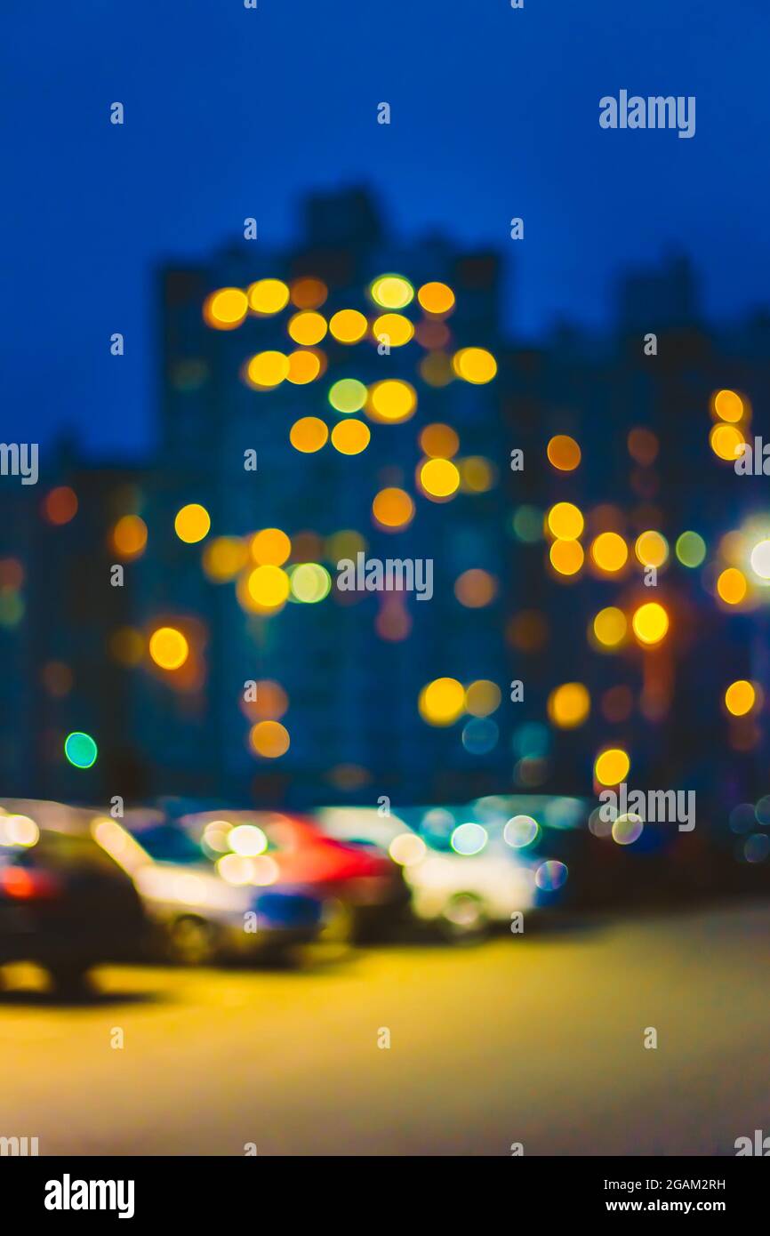 Blue Boke Bokeh Lights Urban City Background Stock Photo - Alamy