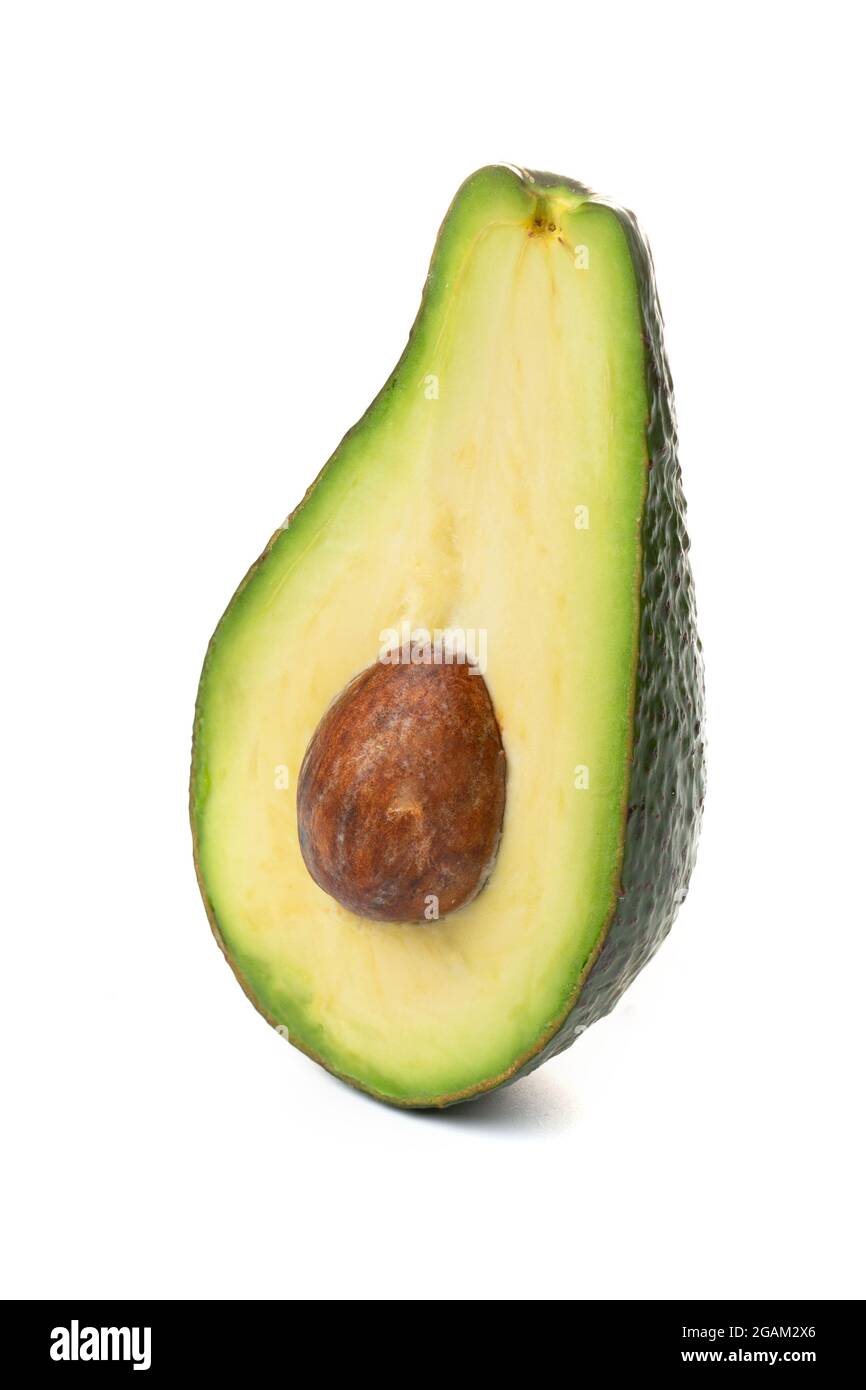 Avocado whole fruit and slices, isolated on a white background Stock ...