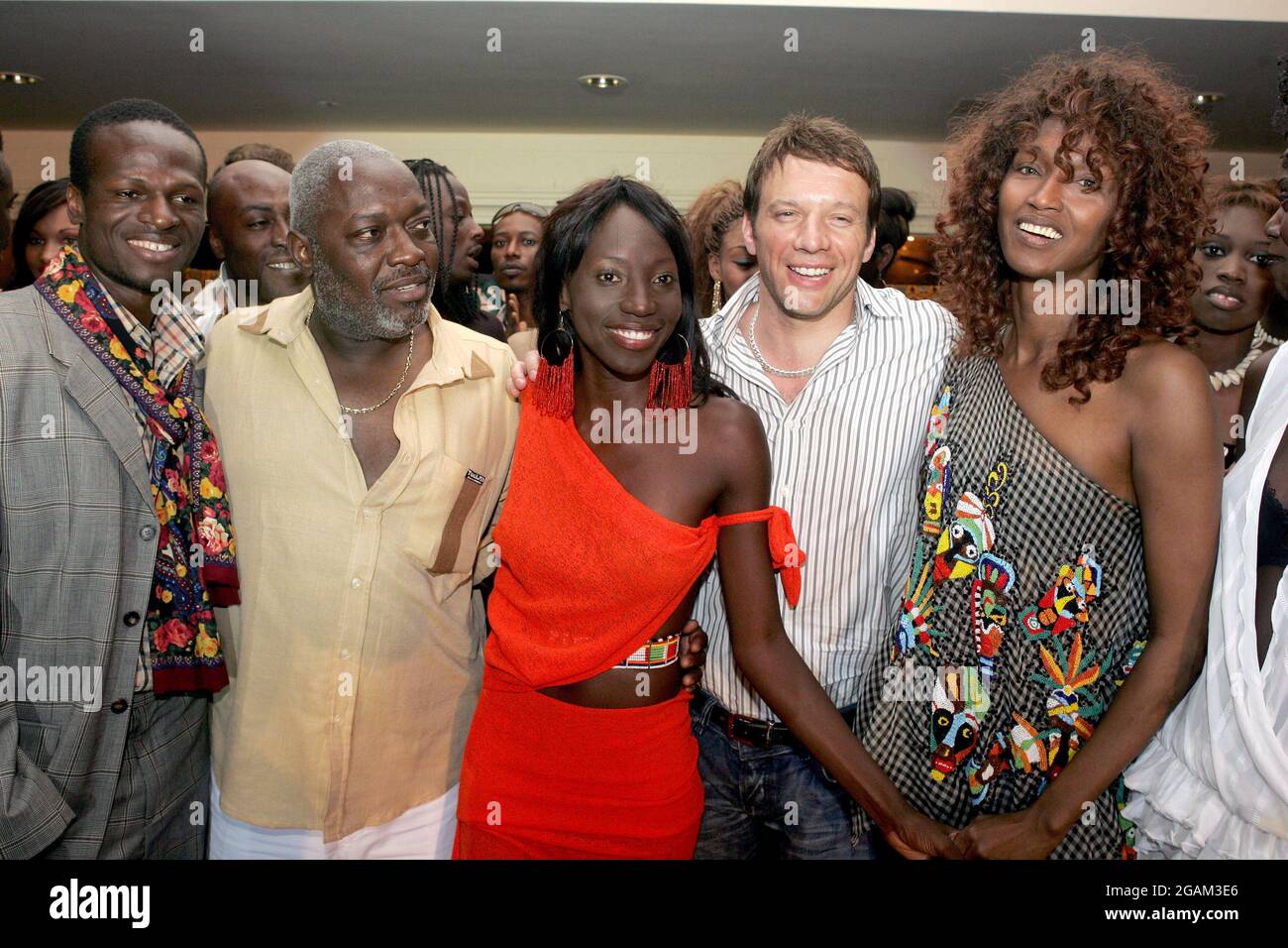 EXCLUSIVE. (L to R) Senegalese fashion designer Iman Ayissi, French ...