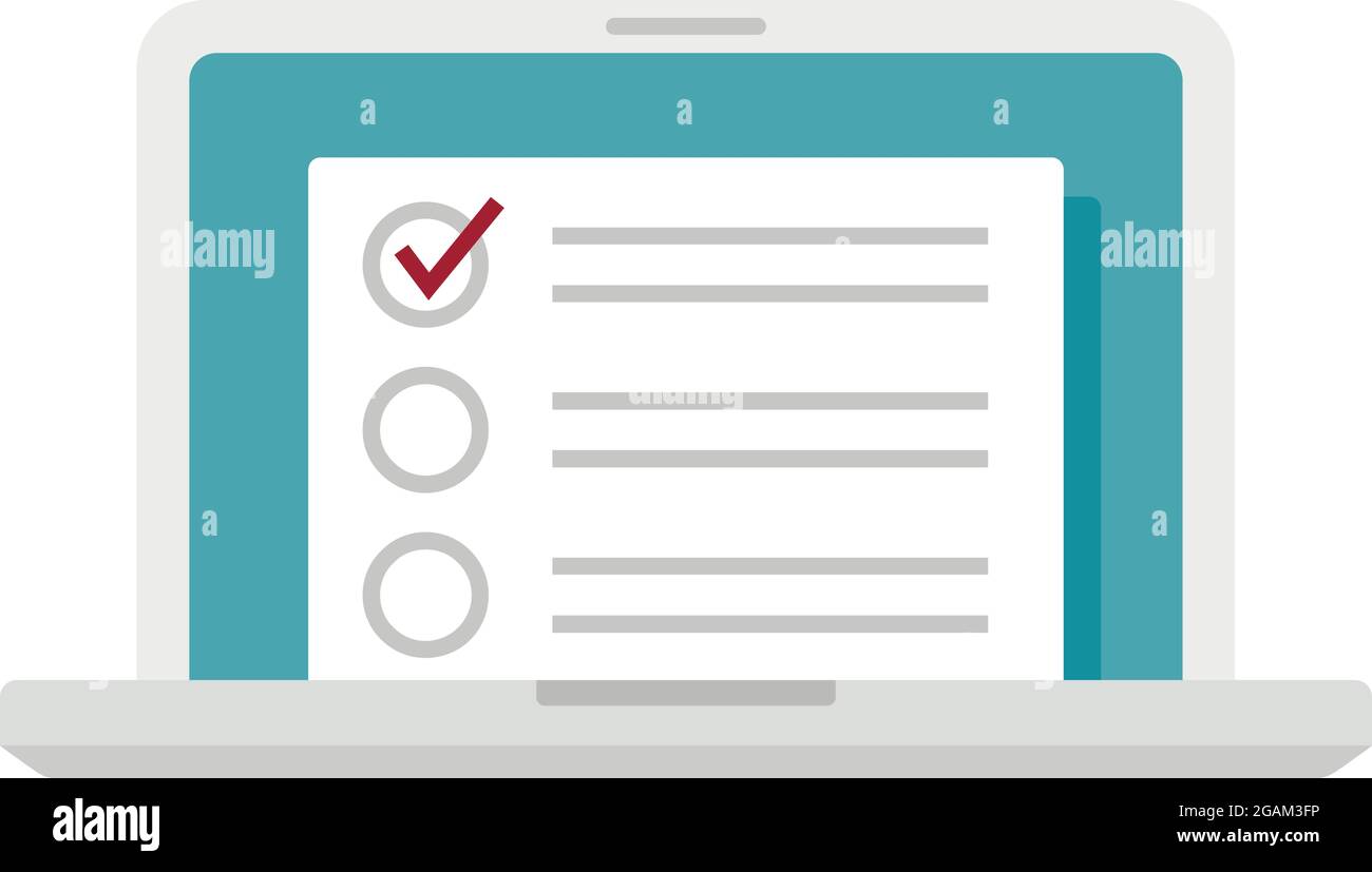 Laptop inventory list icon. Flat illustration of laptop inventory list ...