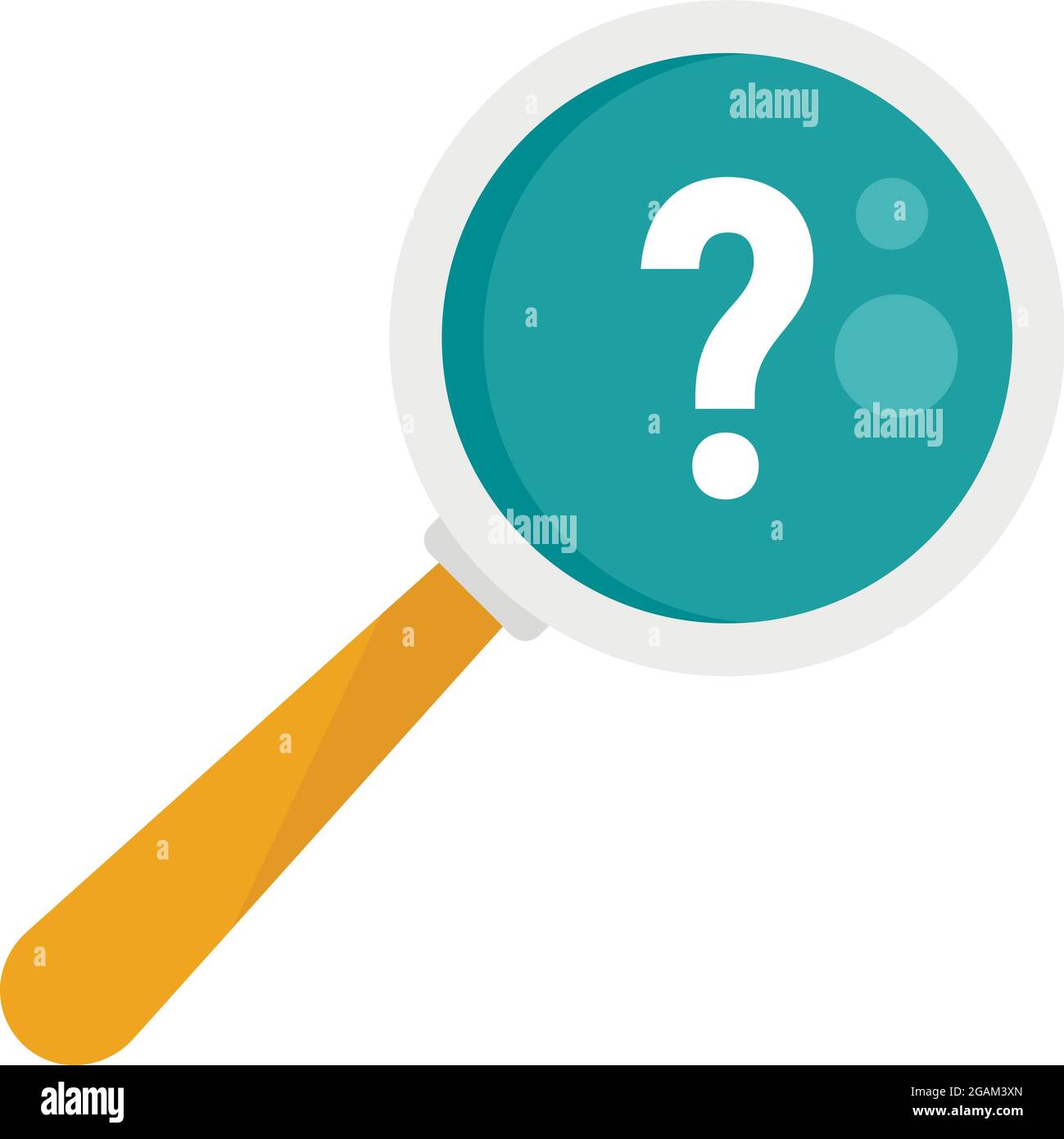 Request magnifier question icon. Flat illustration of request magnifier ...