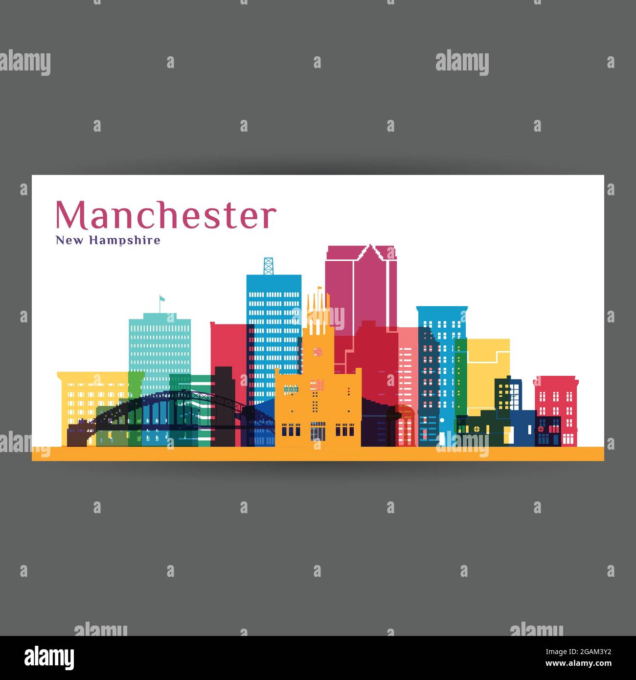Manchester skyline silhouette Stock Vector Images - Alamy