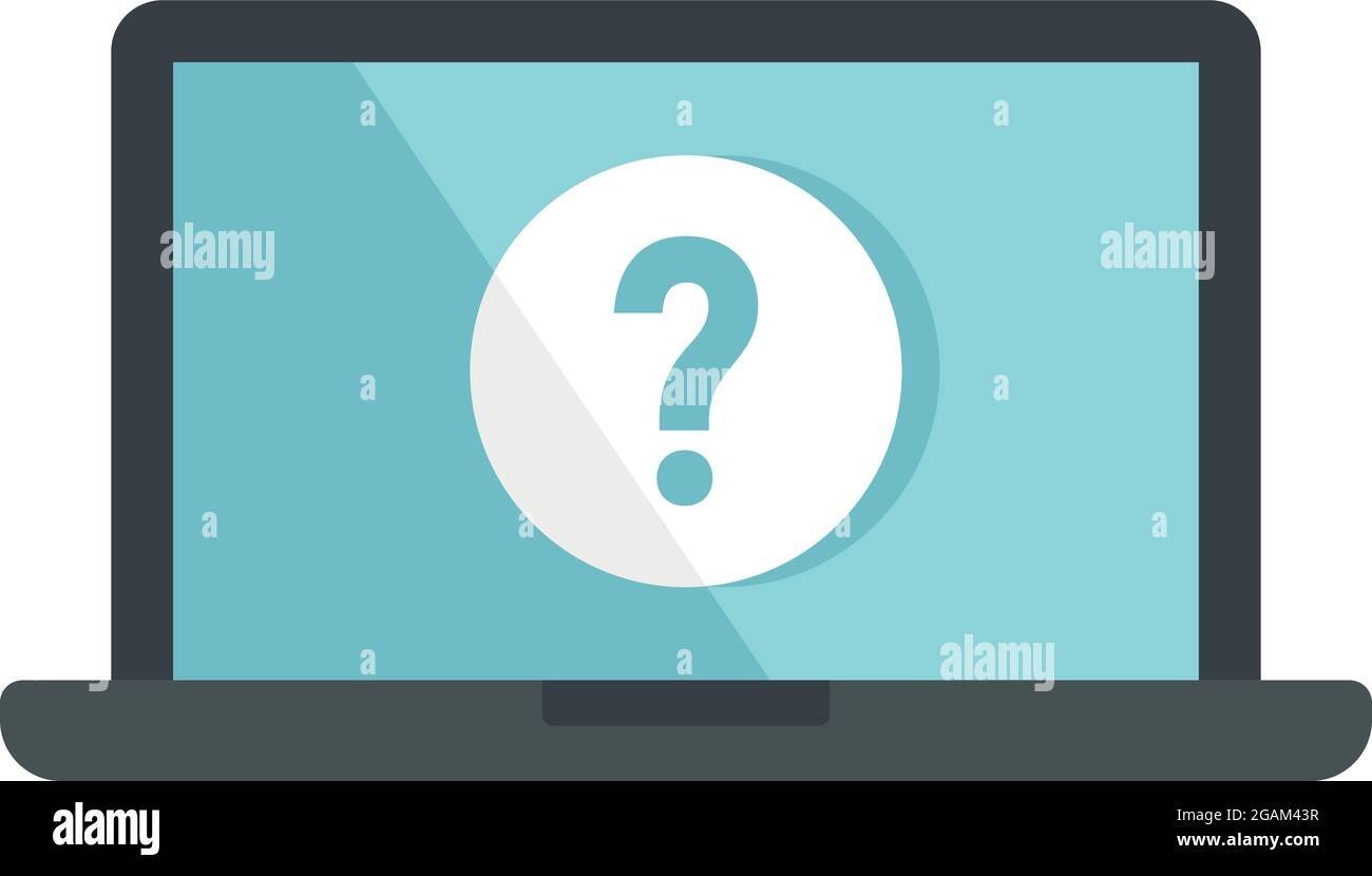 Laptop password request icon. Flat illustration of laptop password ...