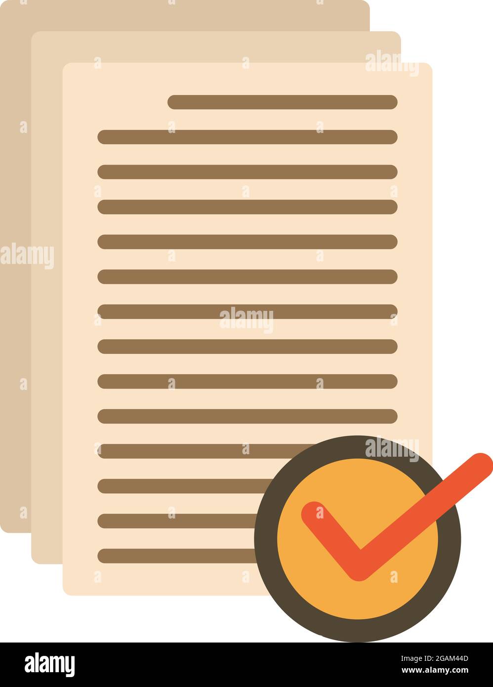 Receive approved documents icon. Flat illustration of receive approved ...