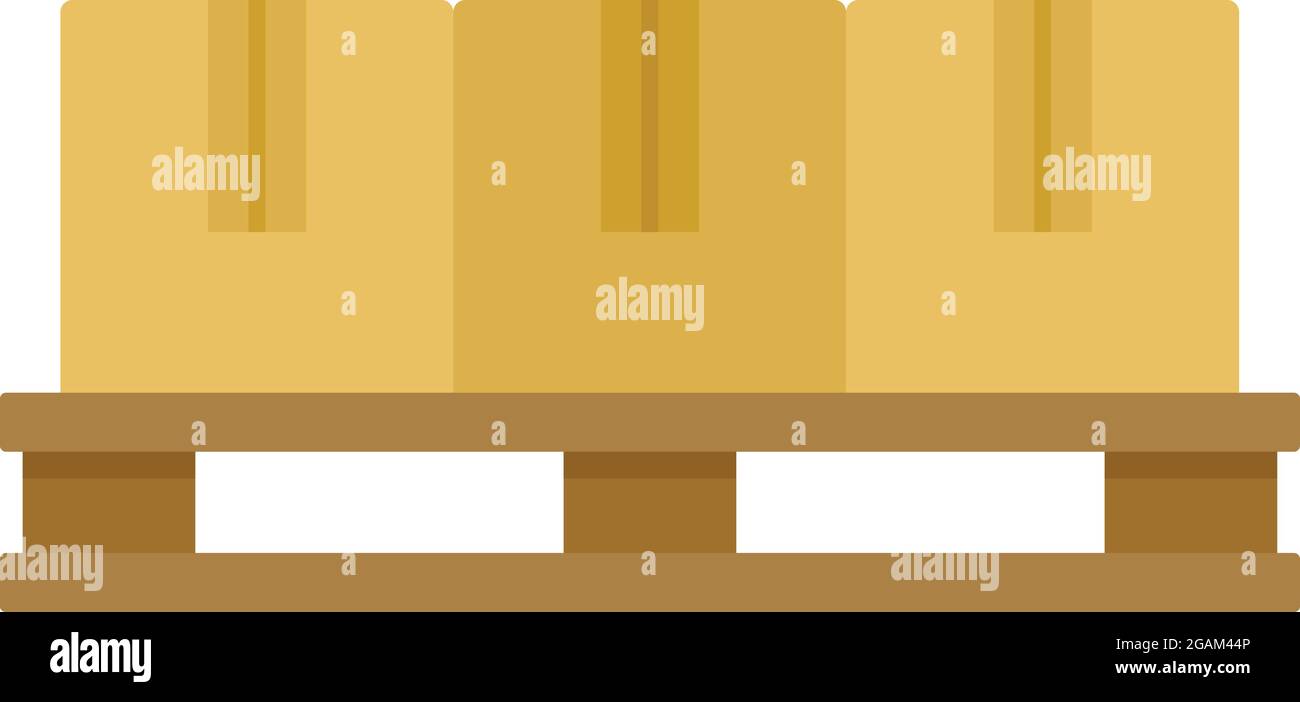 Parcel pallet icon. Flat illustration of parcel pallet vector icon ...