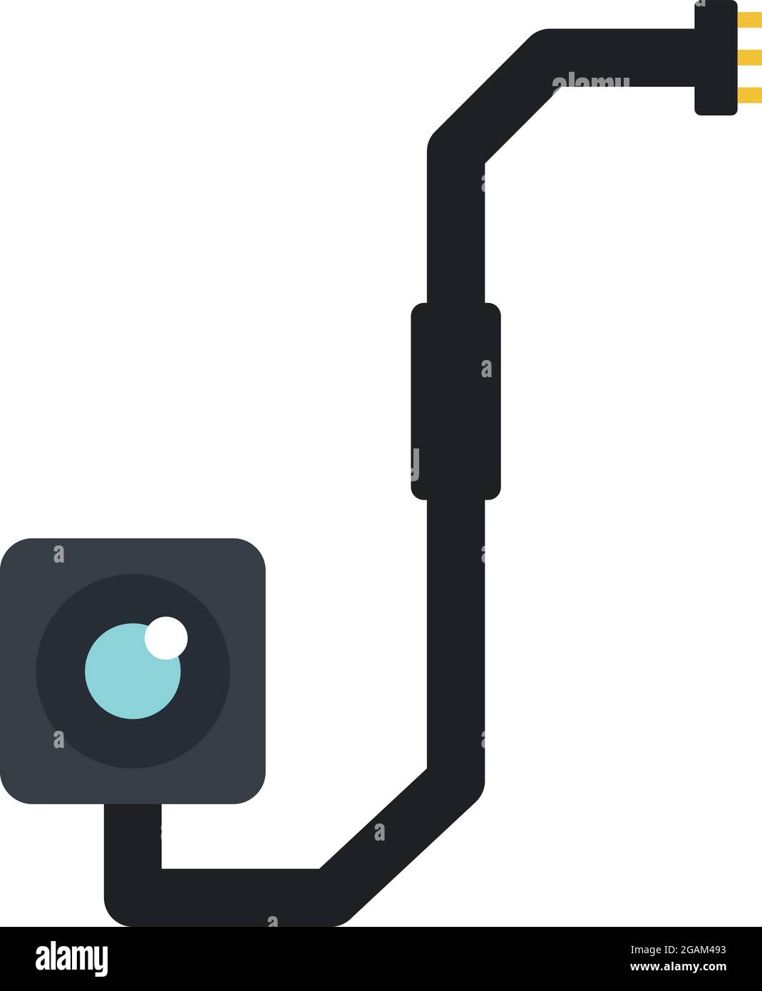 Broken phone camera icon. Flat illustration of broken phone camera ...