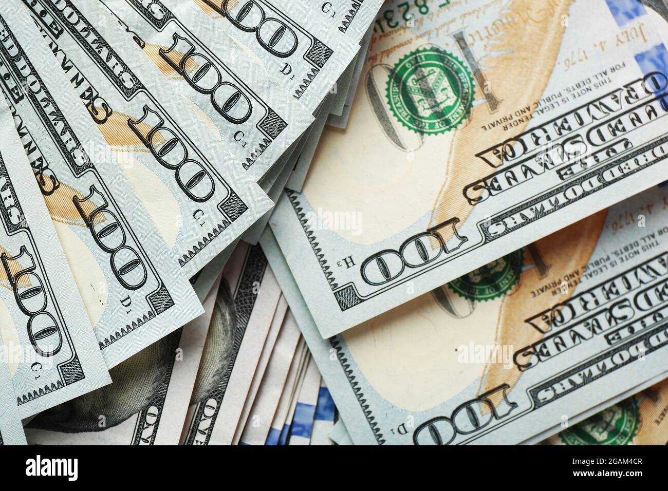 Fan shaped hundred dollars cash money as background Stock Photo - Alamy