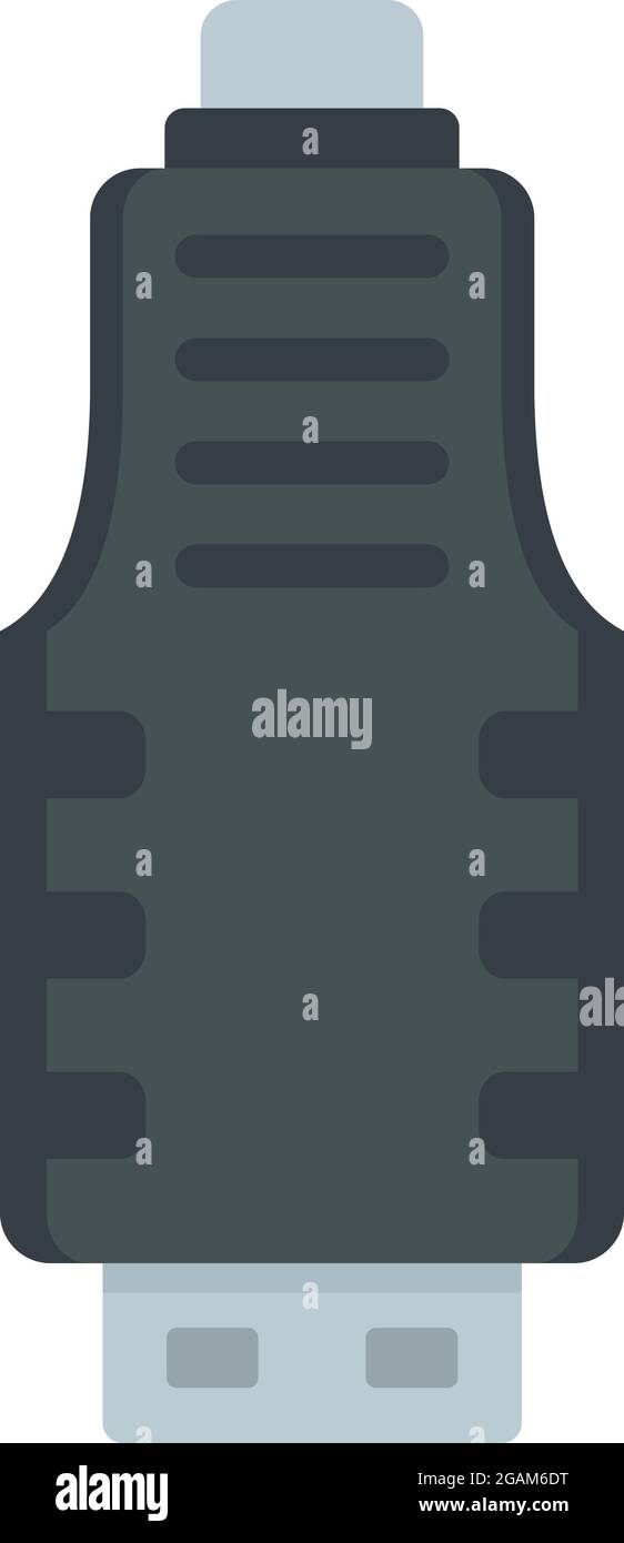 Micro usb adapter icon. Flat illustration of micro usb adapter vector ...