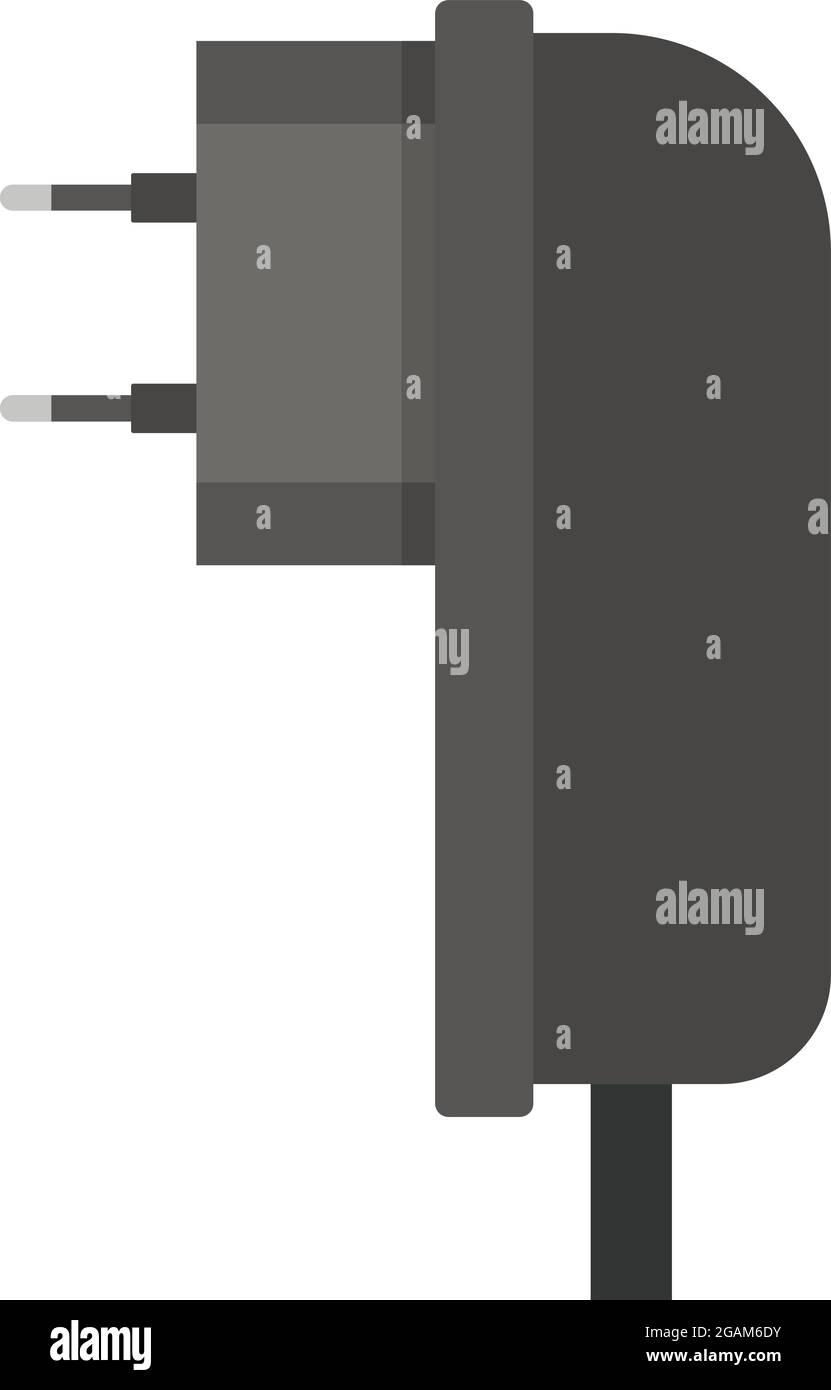 Electric plug adapter icon. Flat illustration of electric plug adapter ...
