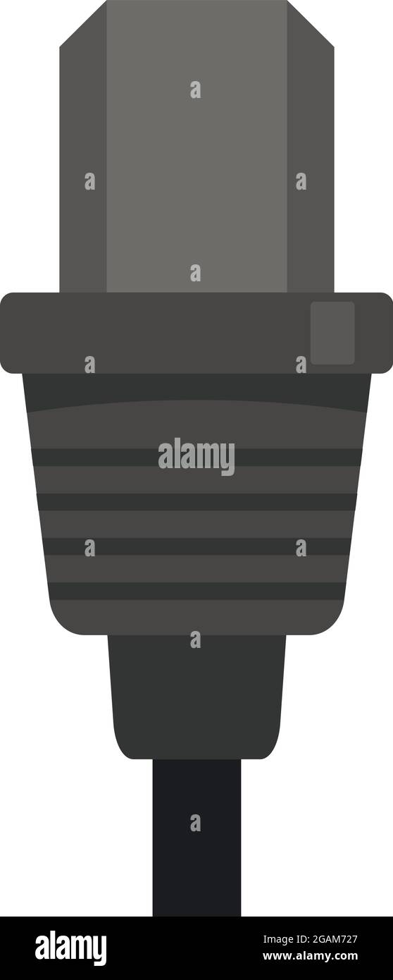 Electric power cable icon. Flat illustration of electric power cable ...