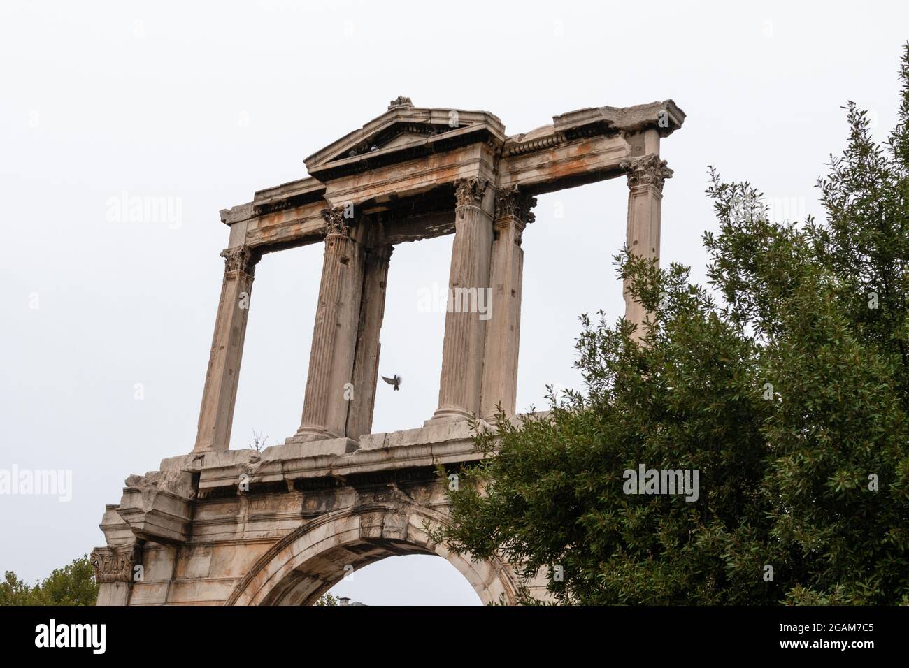 Arch of Hadrian, Hadrian's Gate, antique monumental gateway. Roman ...