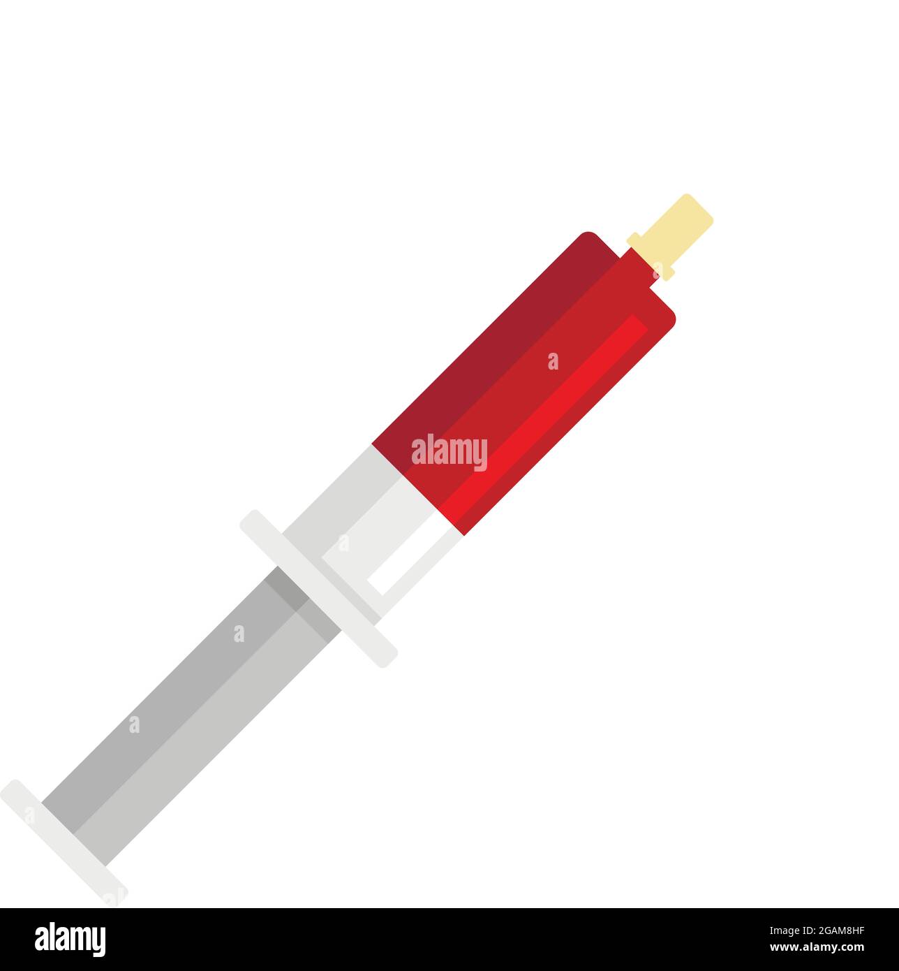 Blood syringe icon. Flat illustration of blood syringe vector icon ...