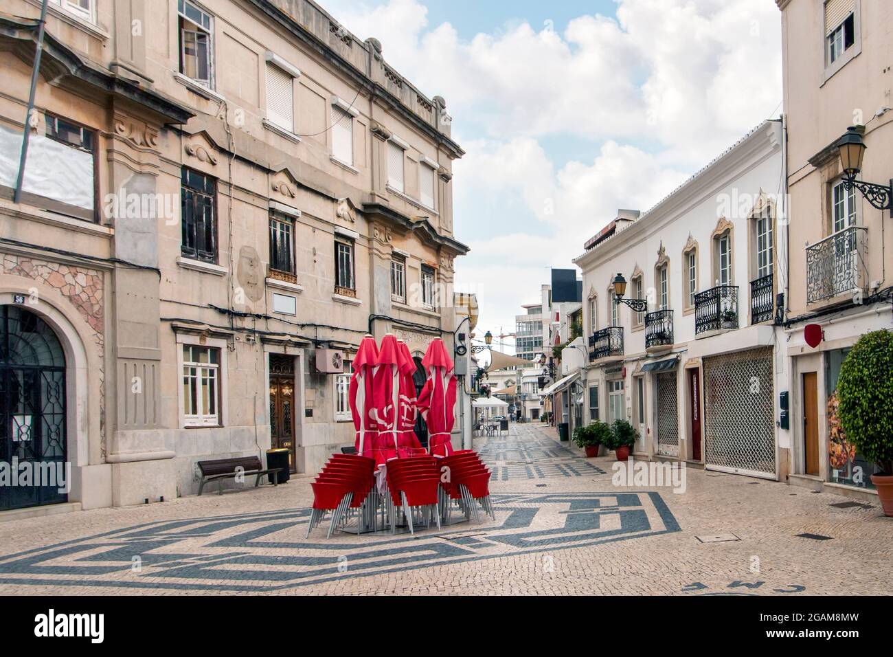 Close view of Typical Portuguese buildings on the downtown area of Faro ... Close view of Typical Portuguese buildings on the downtown area of Faro ...