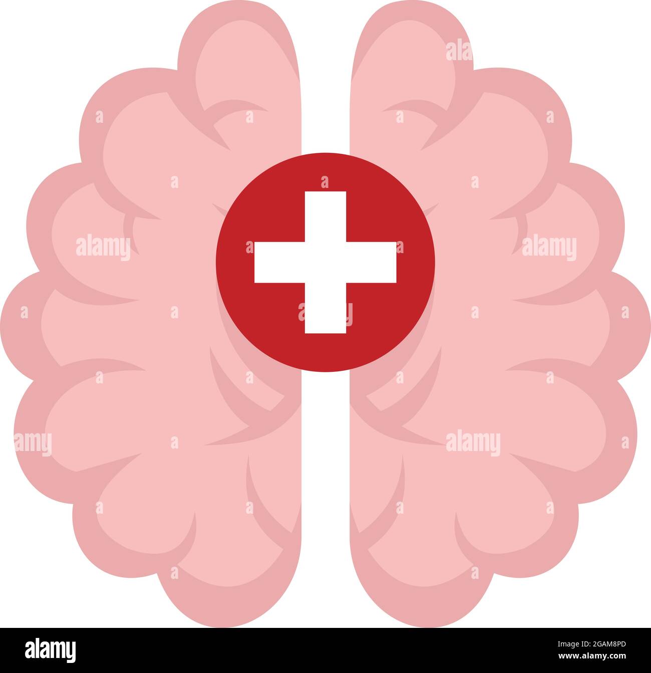 Brain medical care icon. Flat illustration of brain medical care vector ...