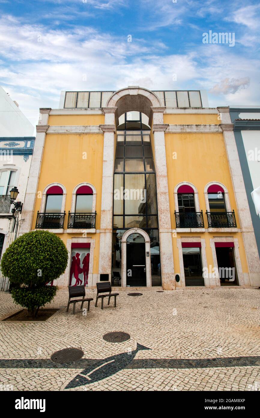 Main center downtown tourist shopping area in Faro city, Portugal Stock ...