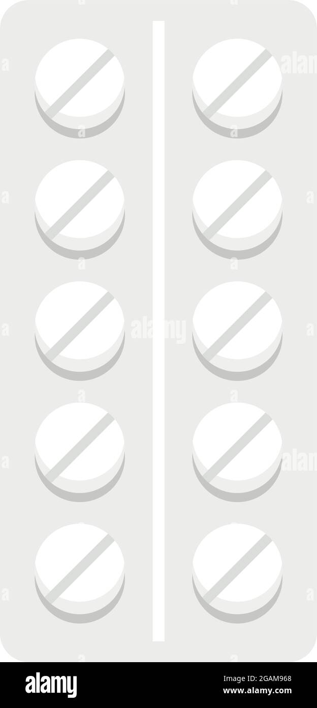 Pills pack icon. Flat illustration of pills pack vector icon isolated ...