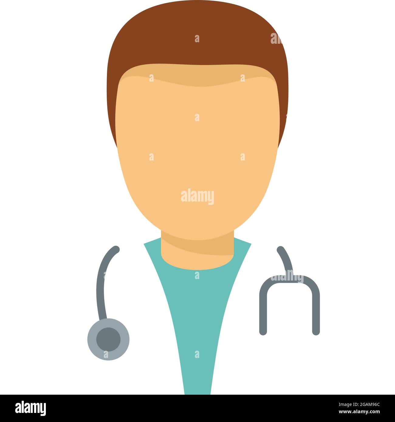 Mental hospital doctor icon. Flat illustration of mental hospital ...