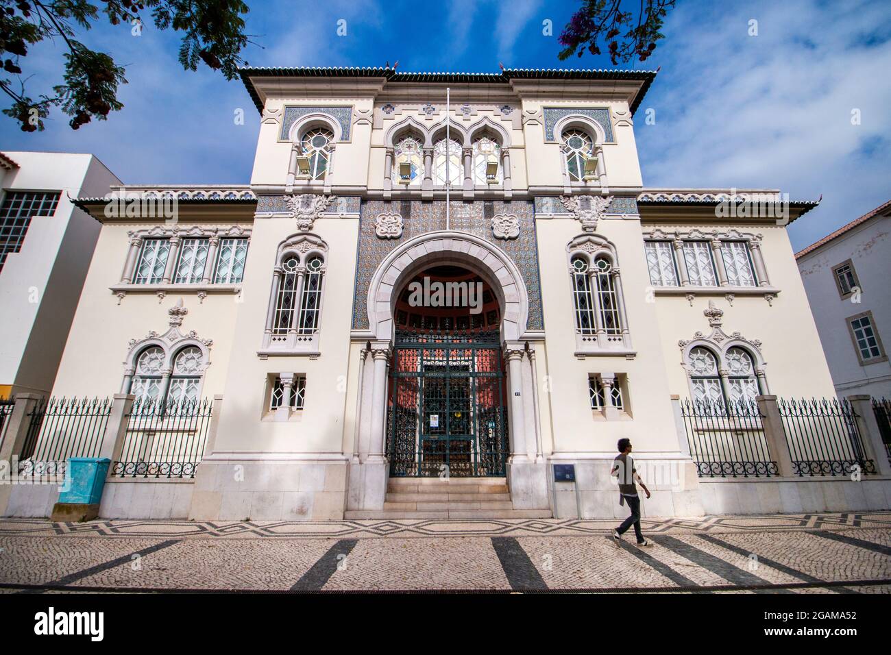 FARO, PORTUGAL - 20th june 2021 - Beautiful details of Bank of Portugal ...