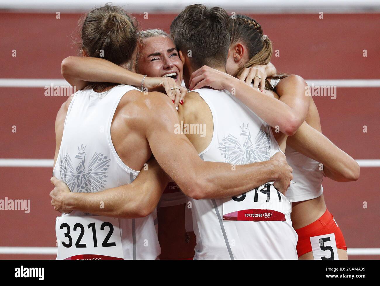 Tokyo, Japan. 31st July, 2021. Members of the Polish team celebrate ...