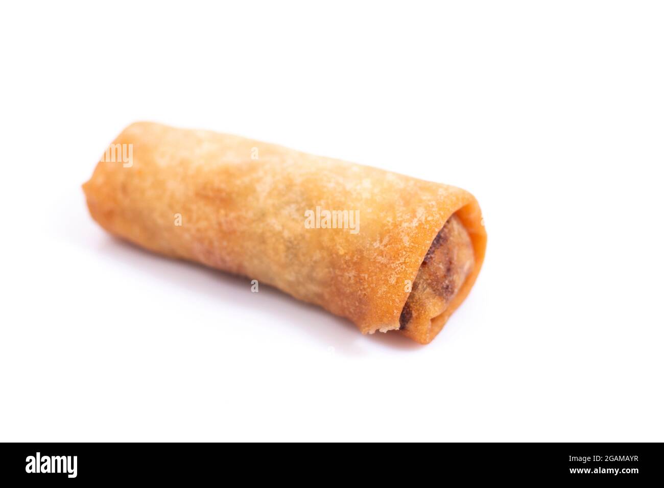 Traditional fried chinese crispy vegetable roll isolated on a white ...