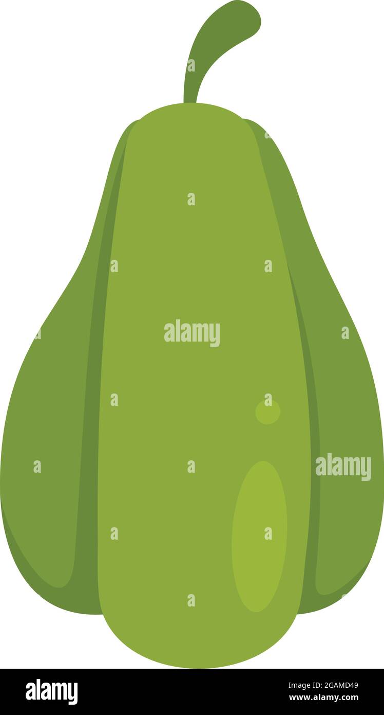 Green chayote icon. Flat illustration of green chayote vector icon ...