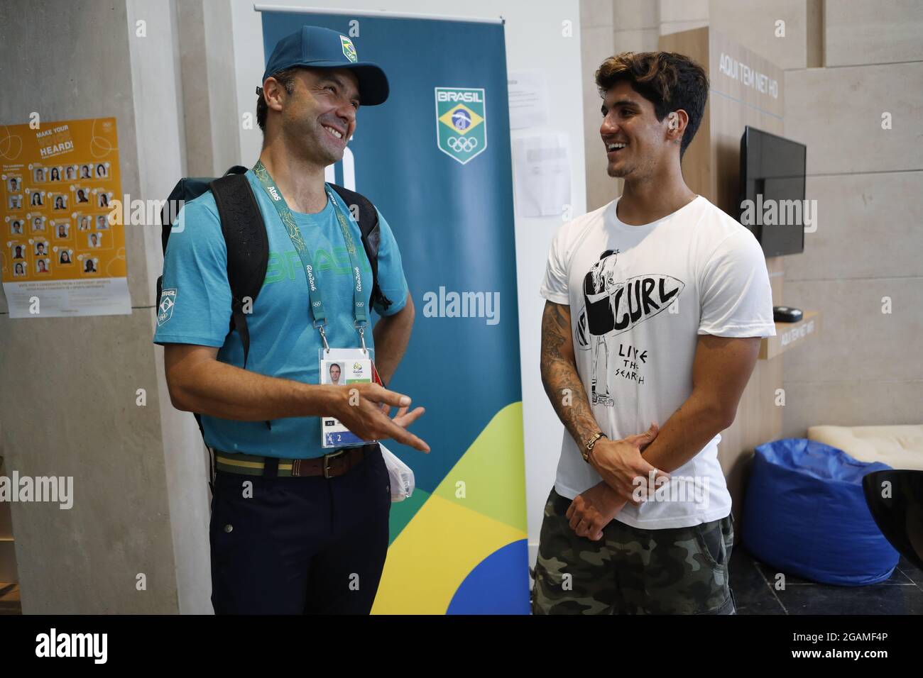 Gabriel Medina surfer at Rio 2016 Olympic Games athlete village. World ...