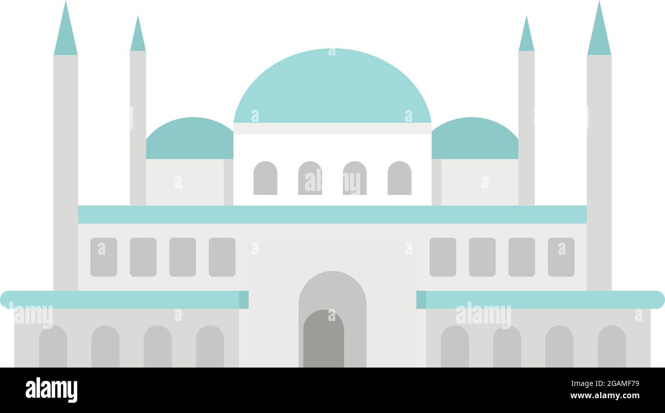 Turkish mosque icon. Flat illustration of turkish mosque vector icon ...