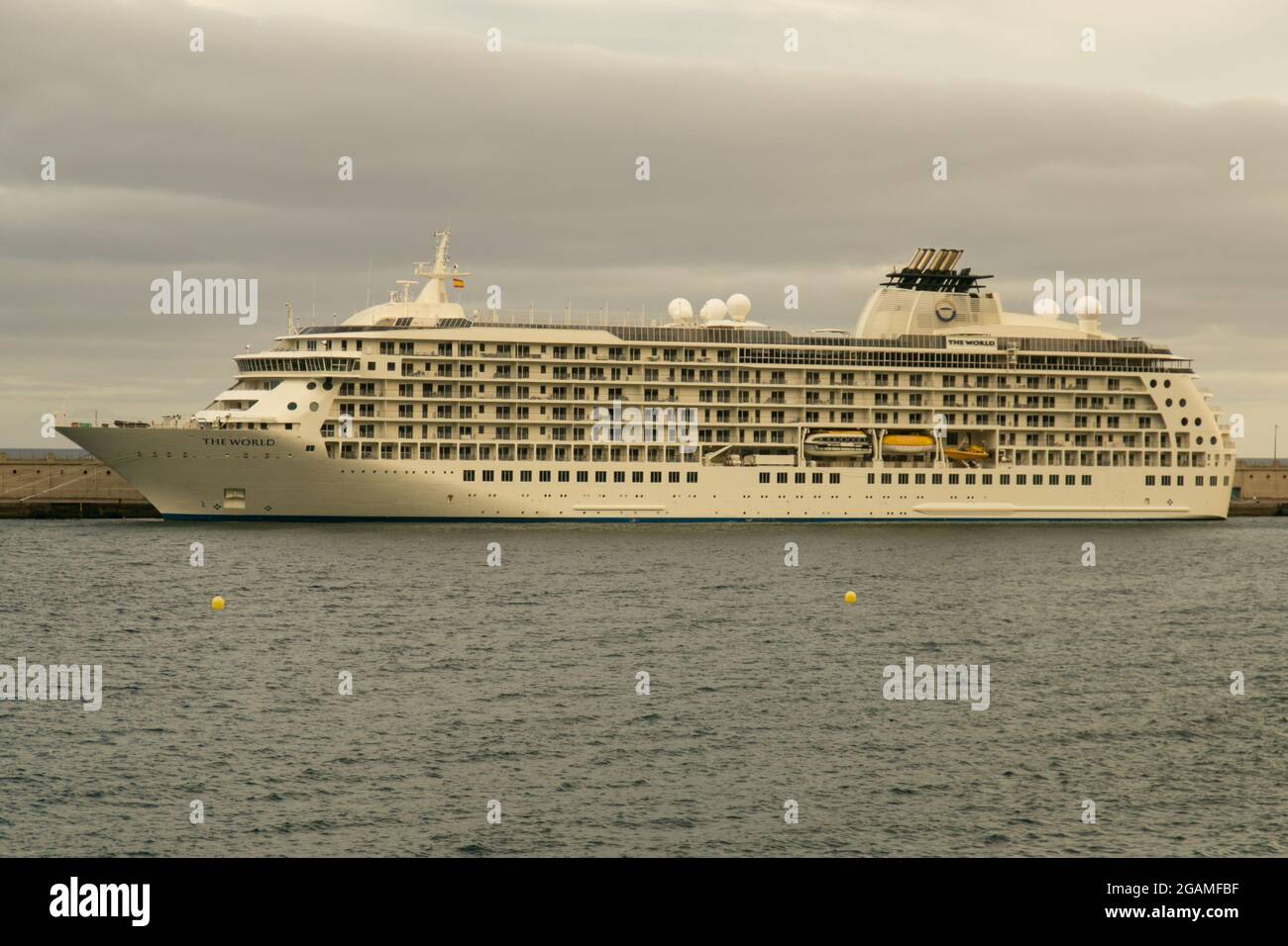 MS The World residential cruise ship in Santa Cruze De Tenerife, Canary ...