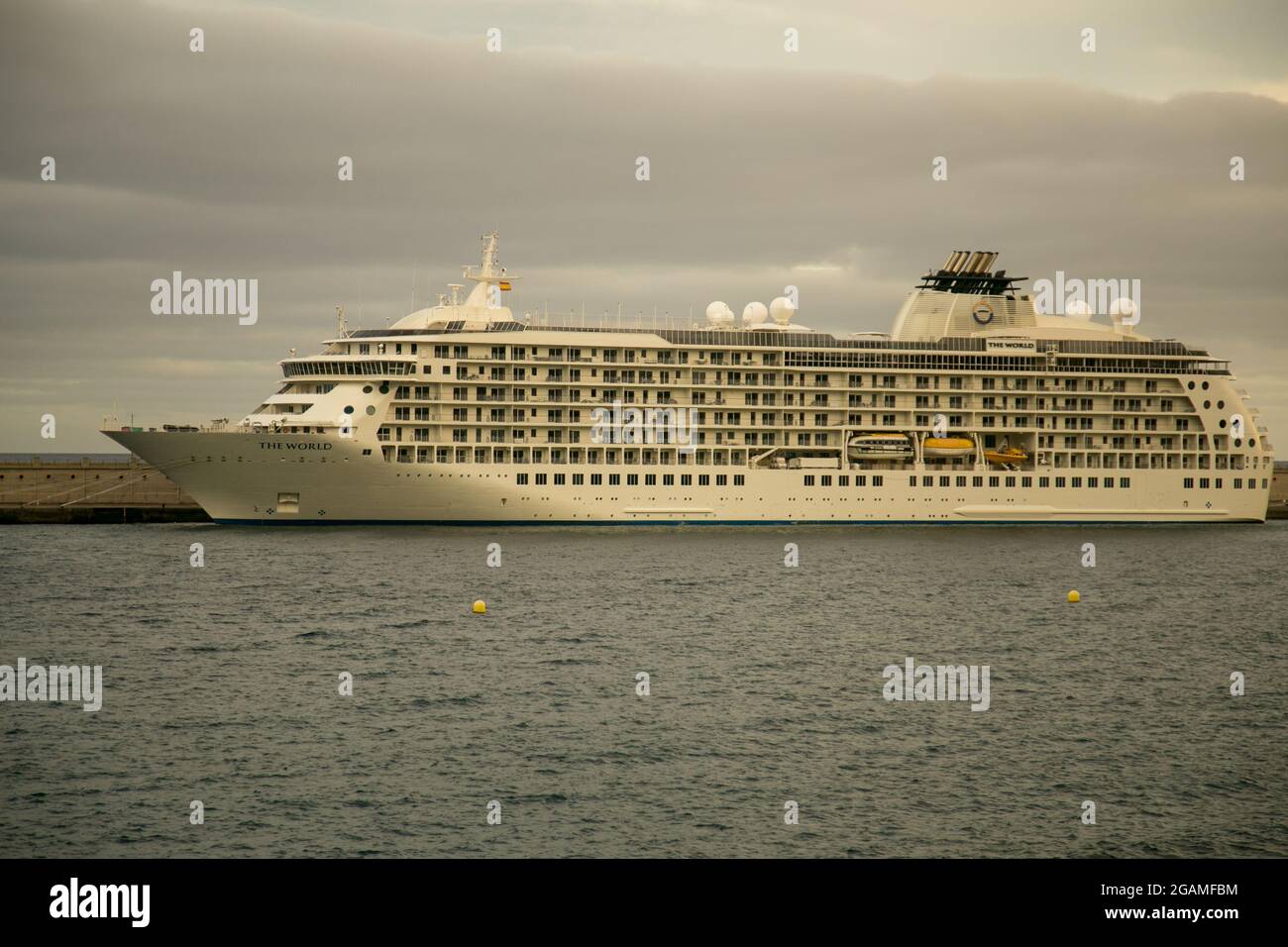 MS The World residential cruise ship in Santa Cruze De Tenerife, Canary ...