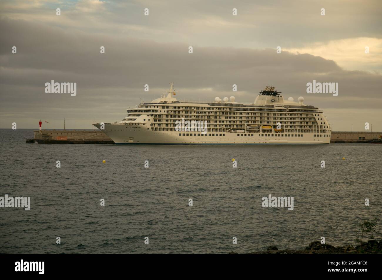 MS The World residential cruise ship in Santa Cruze De Tenerife, Canary ...