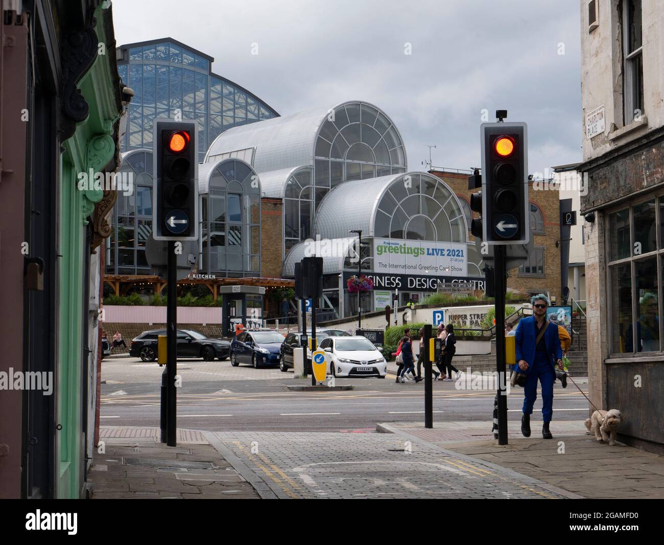 Business Design Centre Islington London, with red traffic lights Stock ...