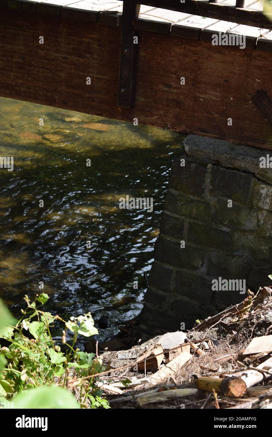 damaged an blocked bridge across the Nette Stock Photo - Alamy