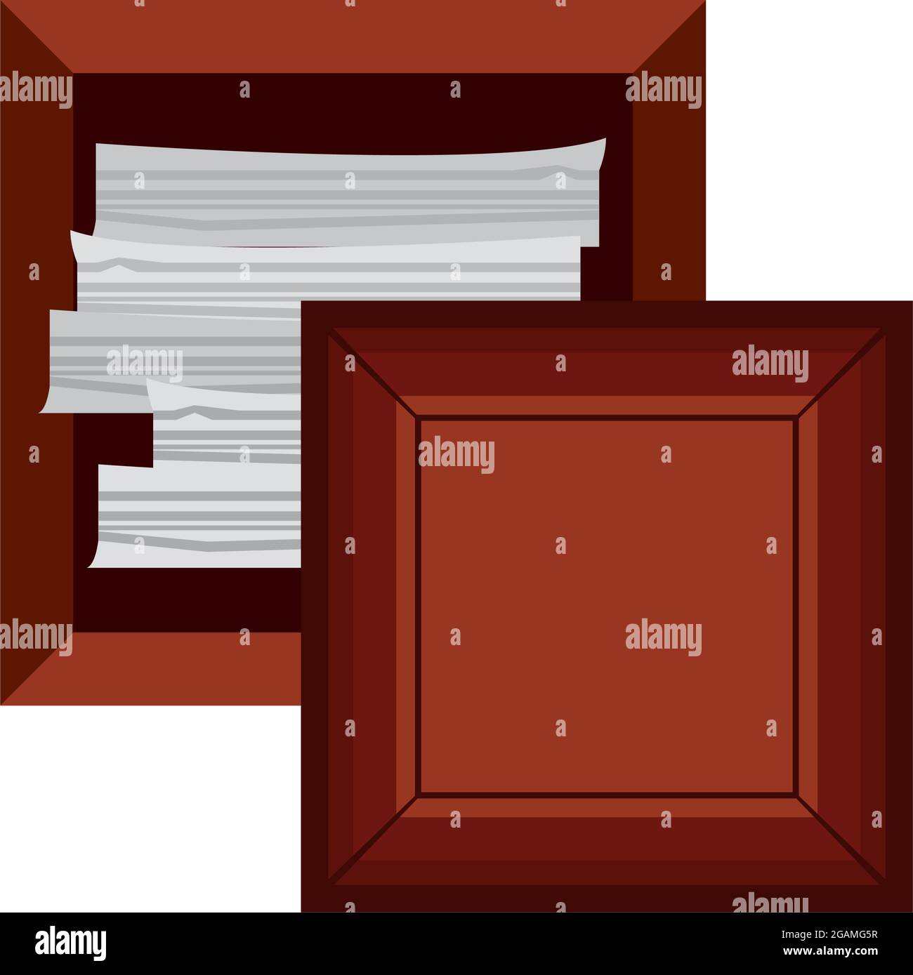 Cardboard box of documents Stock Vector Images - Alamy