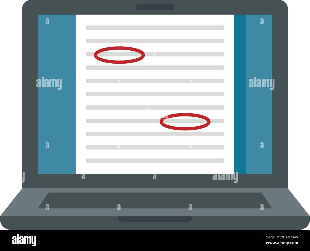 Review laptop editor icon. Flat illustration of review laptop editor ...