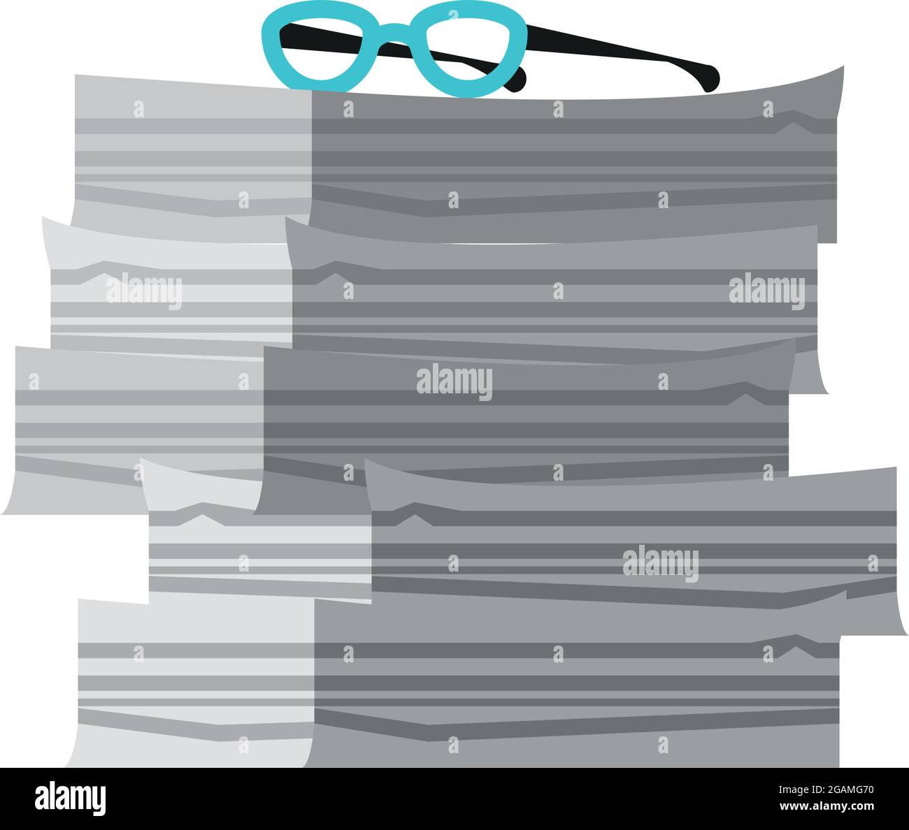 pile of paperwork with glasses Stock Vector Image & Art - Alamy