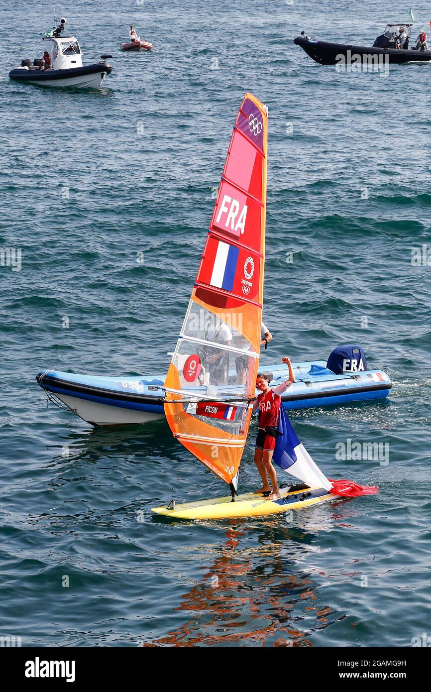 Kanagawa, Japan. 31st July, 2021. CHARLINE PICON of France wins the ...