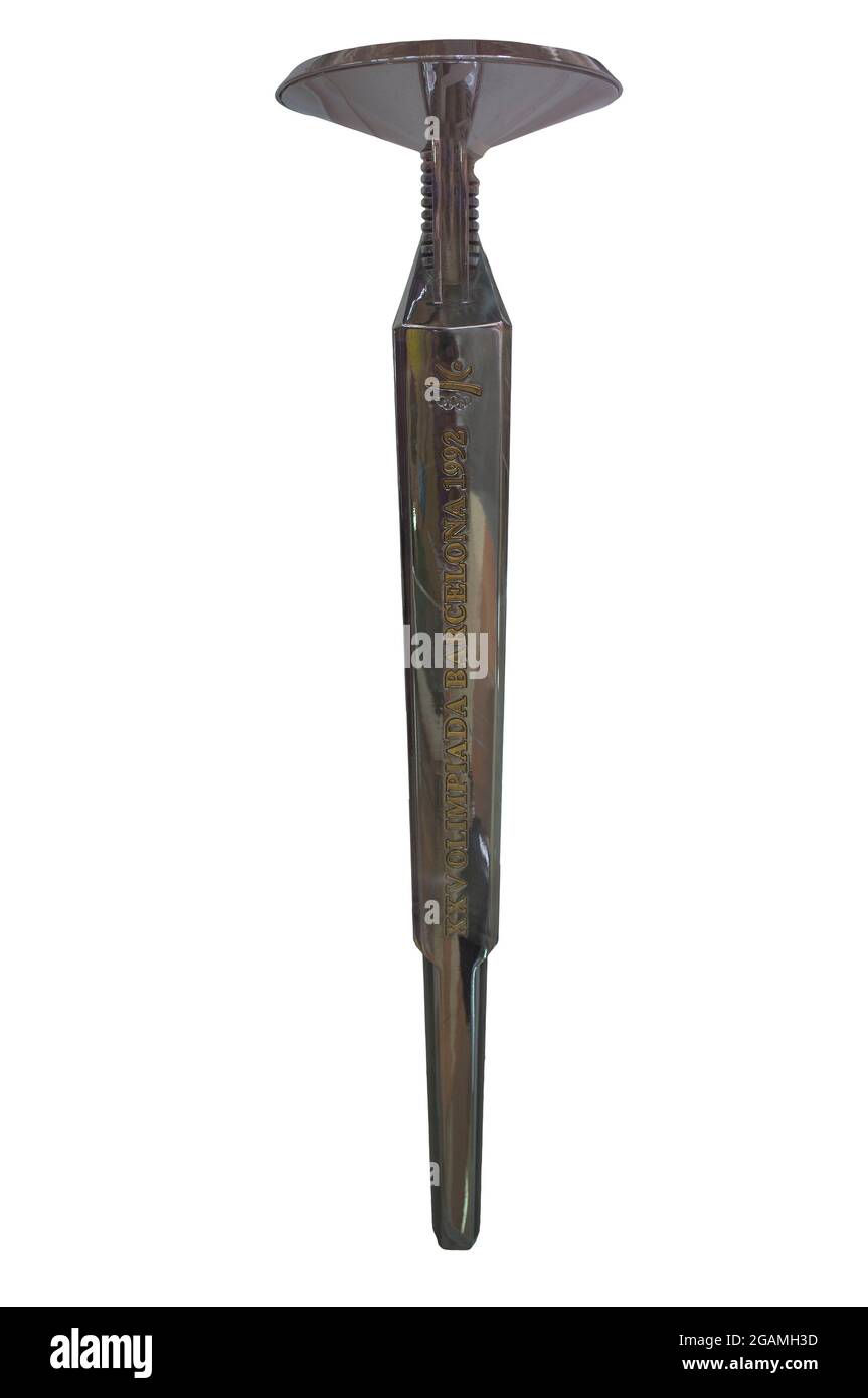 Barcelona 92 Olympic torch replica. Isolated Stock Photo - Alamy